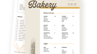Free Bakery Menu Templates | Toast | Toast POS