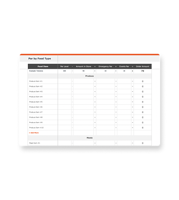 How to Set Up a Par Inventory Sheet - On the Line | Toast POS