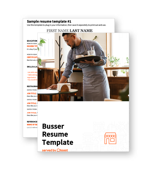 How to Create a Busser Resume (Skills, Examples)