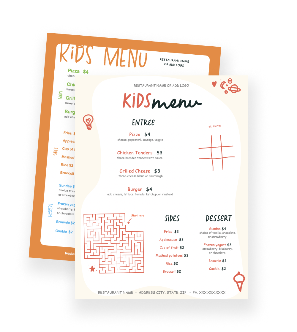 How to Make a Kid's Menu Design With Examples (Free Template)
