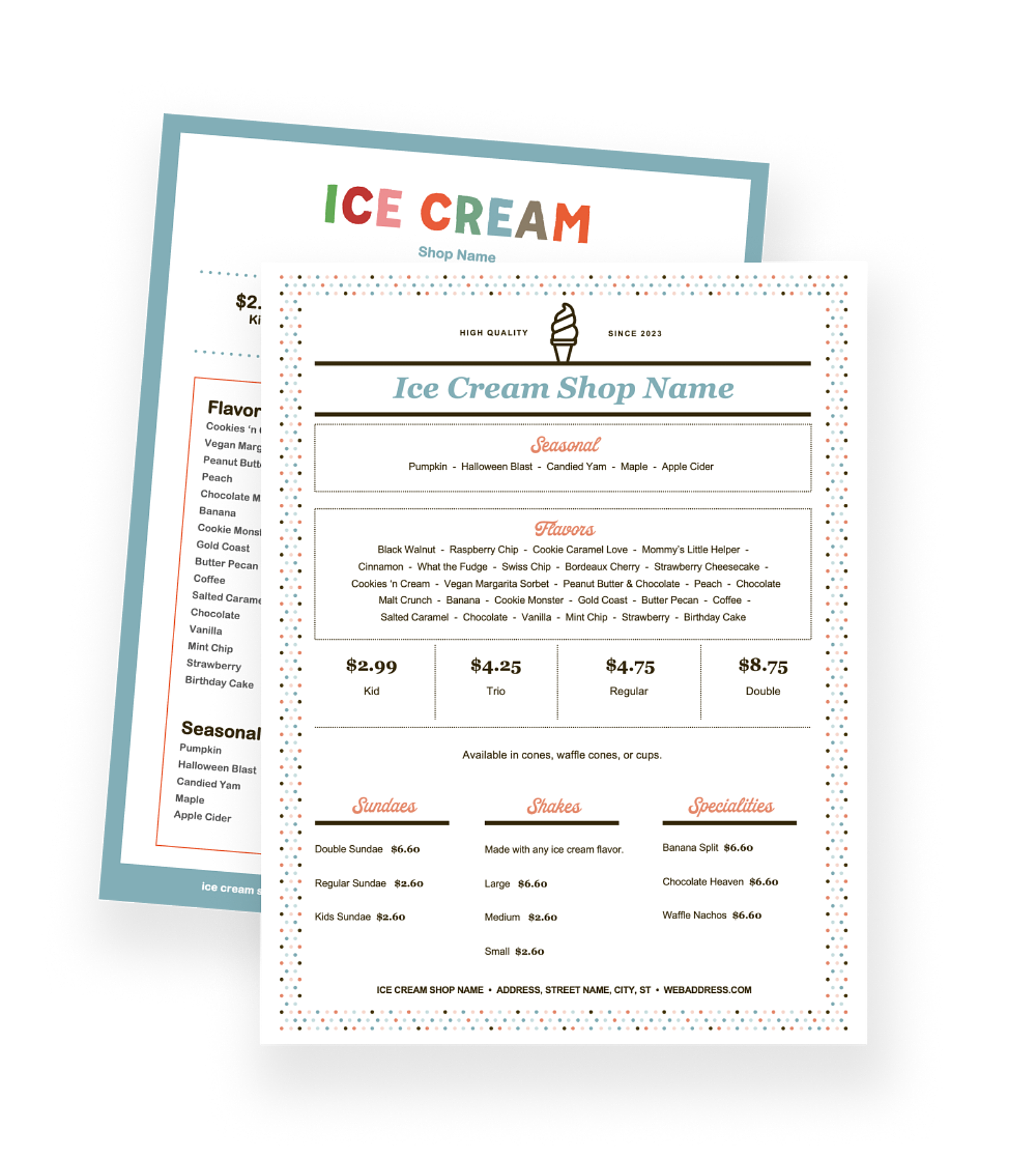 How to Make a Ice Cream Shop Menu Design With Examples (Free Template)